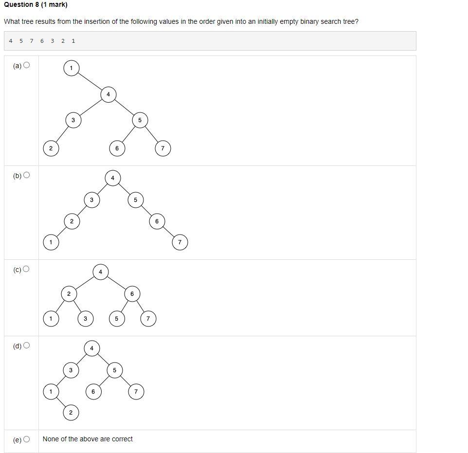 Solved Question 4 (1 mark) An O(n^2) algorithm takes about | Chegg.com