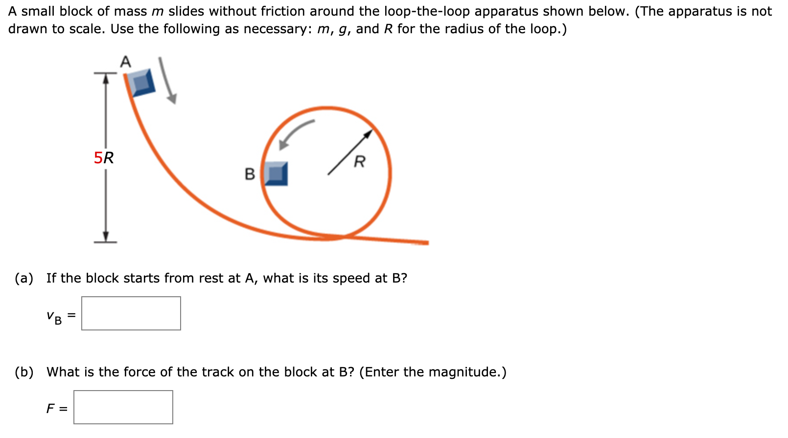 Solved A Small Block Of Mass M Slides Without Friction