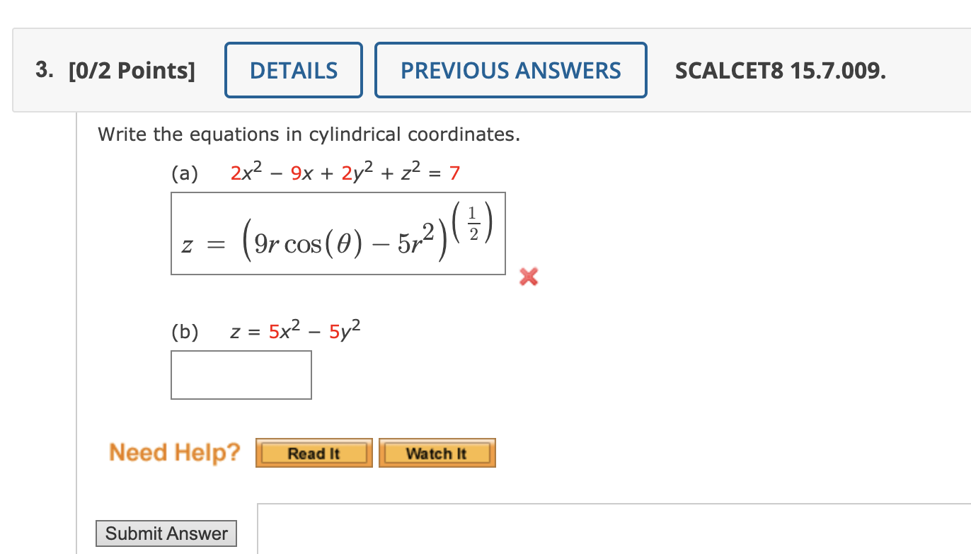 Solved 3. [0/2 Points] DETAILS PREVIOUS ANSWERS SCALCET8 | Chegg.com