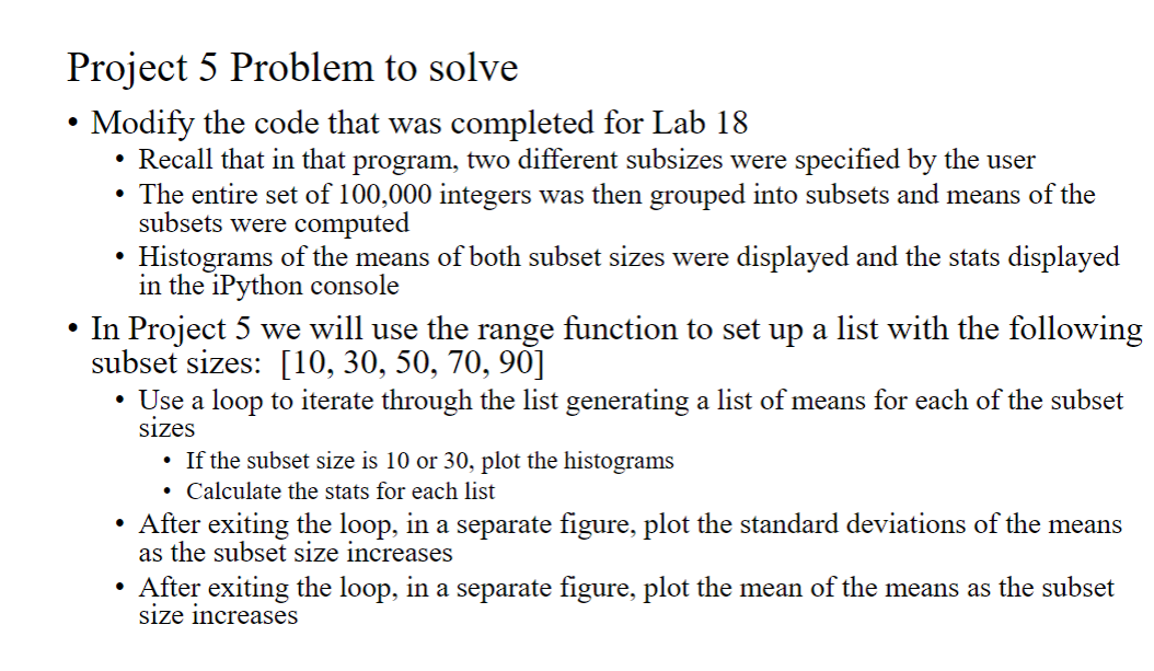 Project 5 Problem to solve - Modify the code that was | Chegg.com