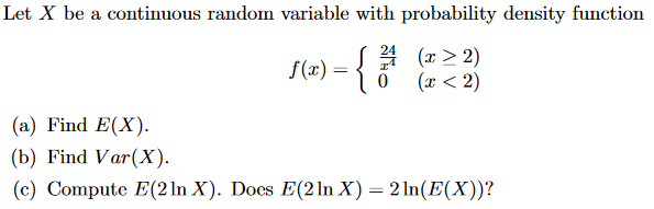 Solved Let X be a continuous random variable with | Chegg.com