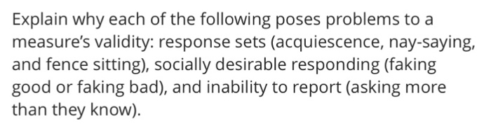Explain why each of the following poses problems to a | Chegg.com