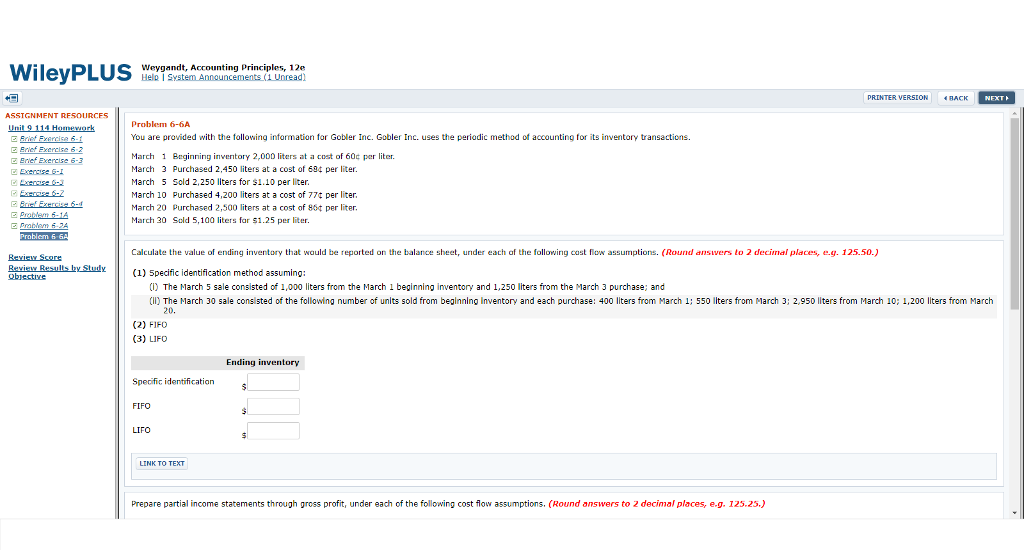 Solved Weygandt, Accounting Principles, 12e PRINTER VERSION | Chegg.com