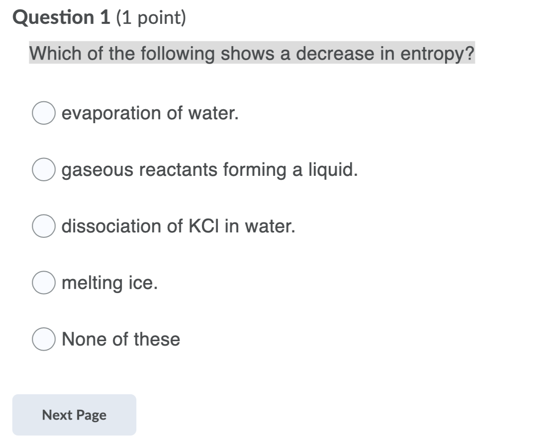 Solved Question 1 (1 point) Which of the following shows a | Chegg.com