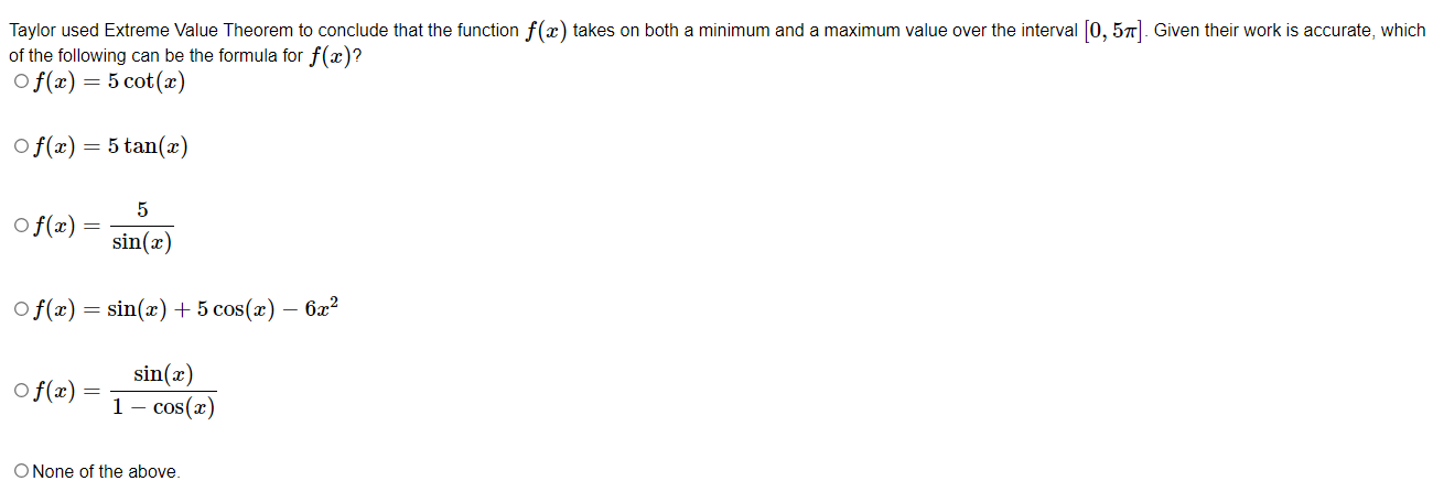 Solved Taylor used Extreme Value Theorem to conclude that | Chegg.com