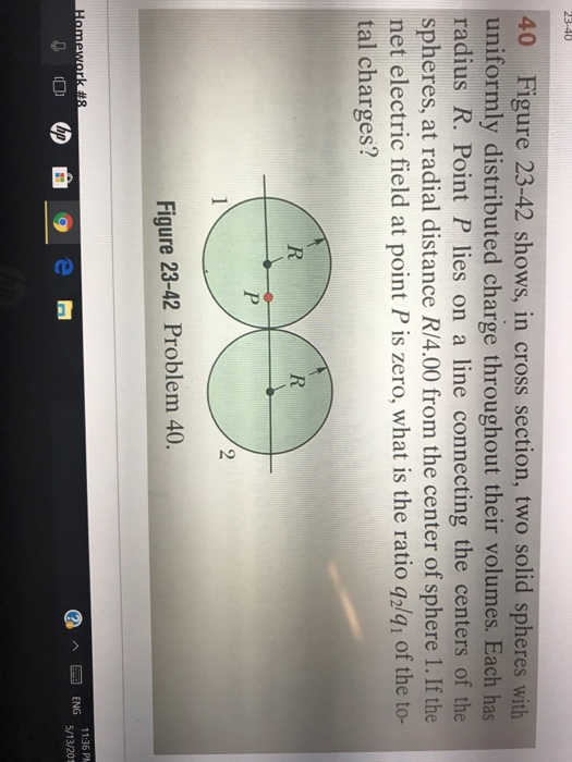 Solved 40 Figure 23-42 shows, in cross section, two solid | Chegg.com