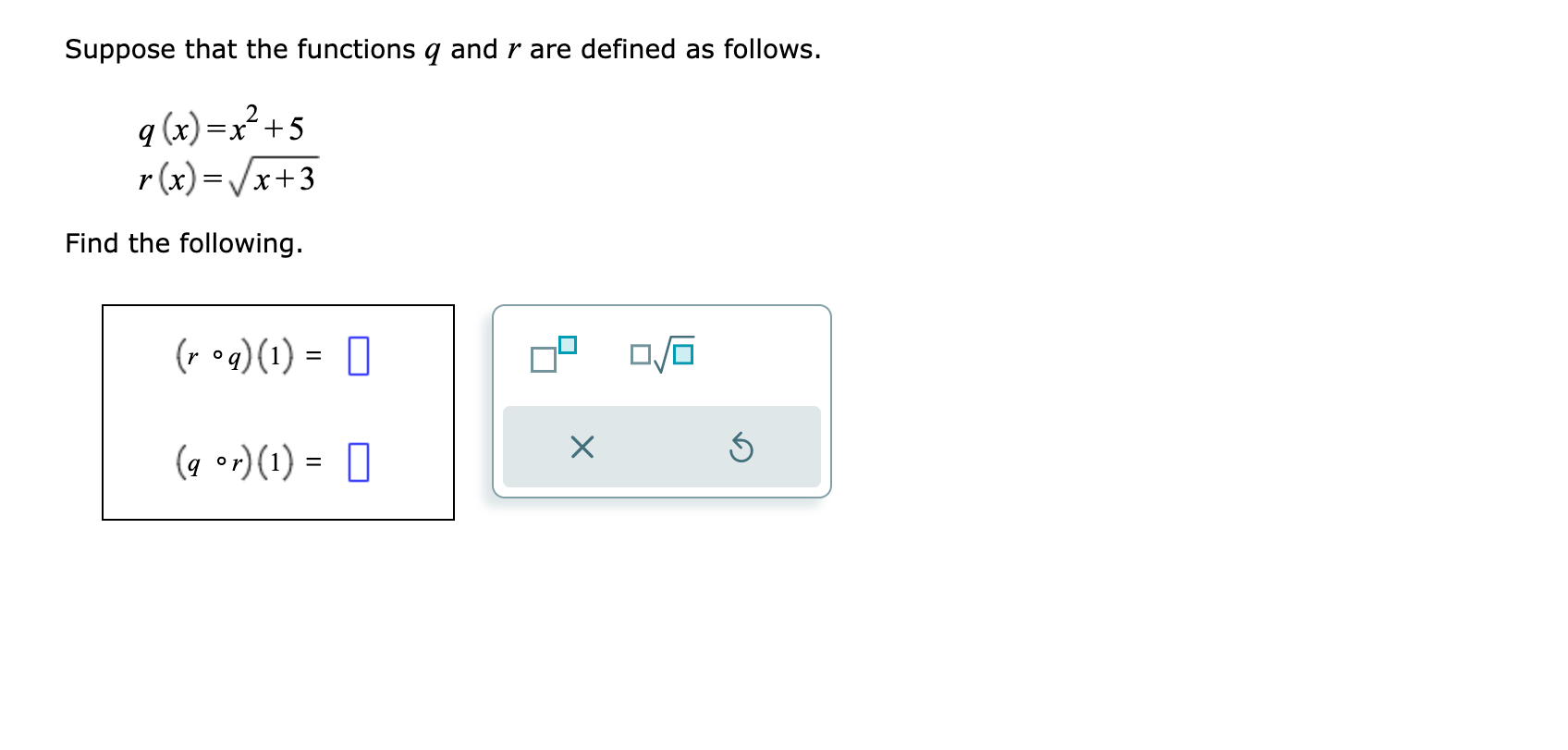 Solved Suppose that the functions q and r are defined as | Chegg.com