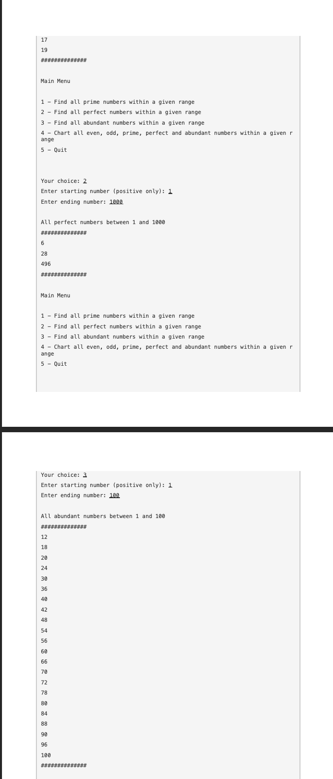 Solved Part 2a: Number Analyzer Write a series of five | Chegg.com