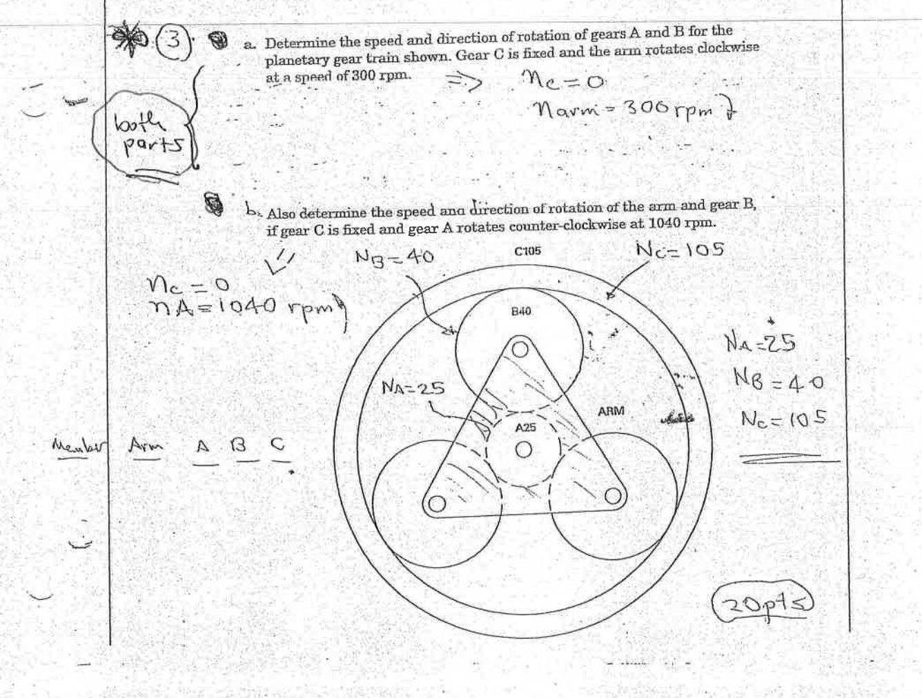 Solved a. Determine the speed and direction of rotation of | Chegg.com