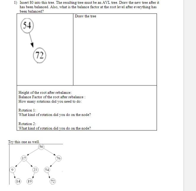 [Solved]: 1) Insert 80 into this tree. The resulting tree