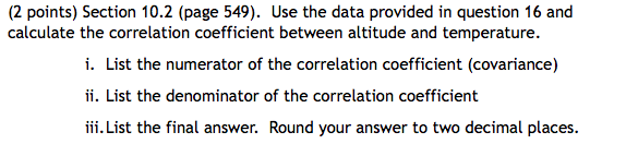Solved (2 points) Section 10.2 (page 549). Use the data | Chegg.com