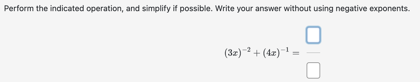 Solved Perform the indicated operation, and simplify if | Chegg.com