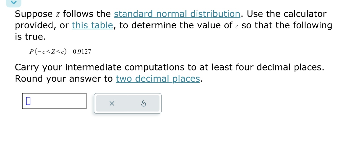 Solved Suppose z ﻿follows the standard normal distribution. | Chegg.com