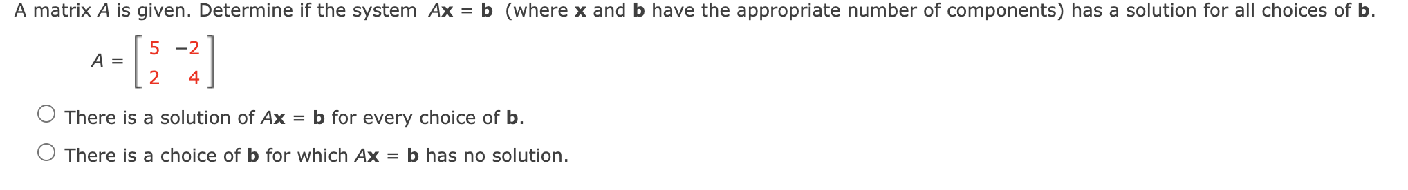 Solved A matrix A ﻿is given. Determine if the system | Chegg.com