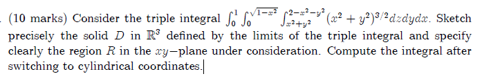 Solved ) ﻿Consider the triple integral | Chegg.com