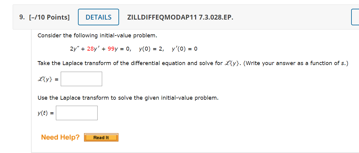 Solved 9. [-/10 Points] DETAILS ZILLDIFFEQMODAP11 | Chegg.com
