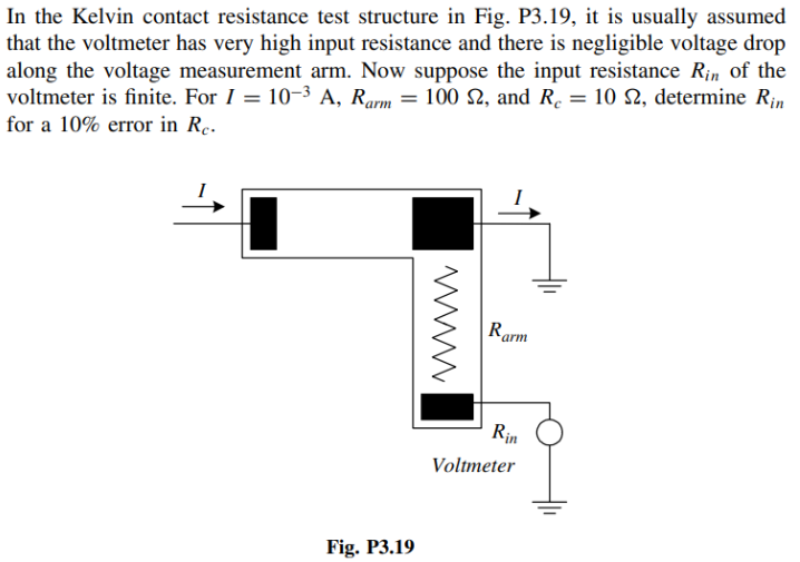 Solved In the Kelvin contact resistance test structure in | Chegg.com
