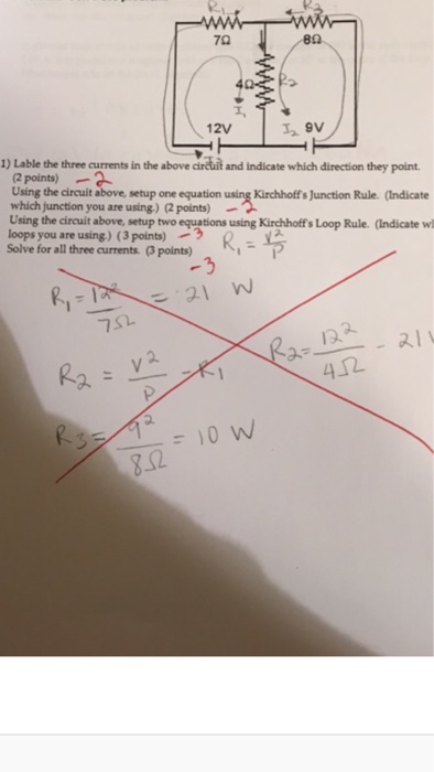 Solved Label the three currents in the above circuit and | Chegg.com