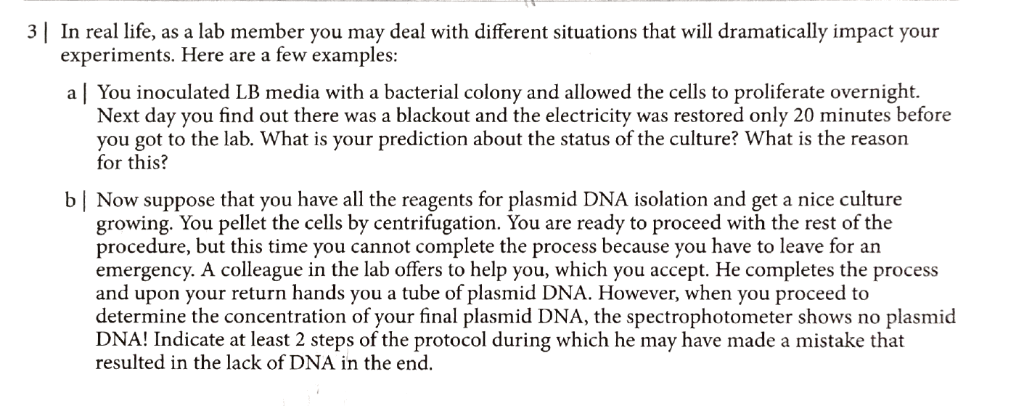 Solved 3| In real life, as a lab member you may deal with | Chegg.com