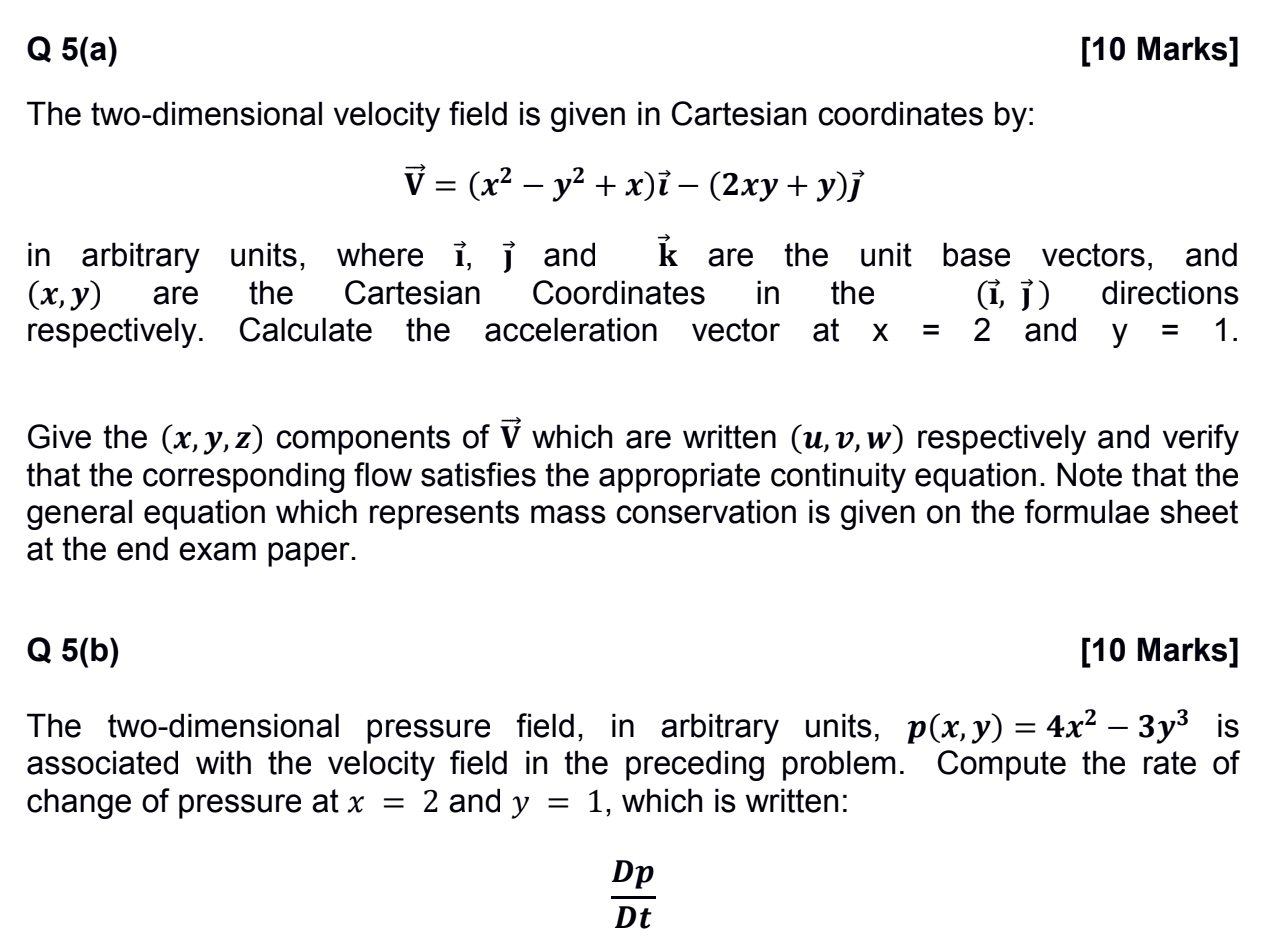 Solved The two-dimensional velocity field is given in | Chegg.com