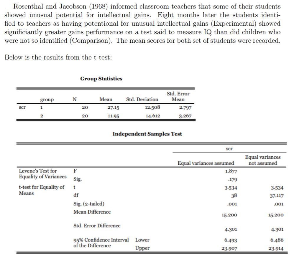 Solved A) State the observed test-statistic, and the | Chegg.com
