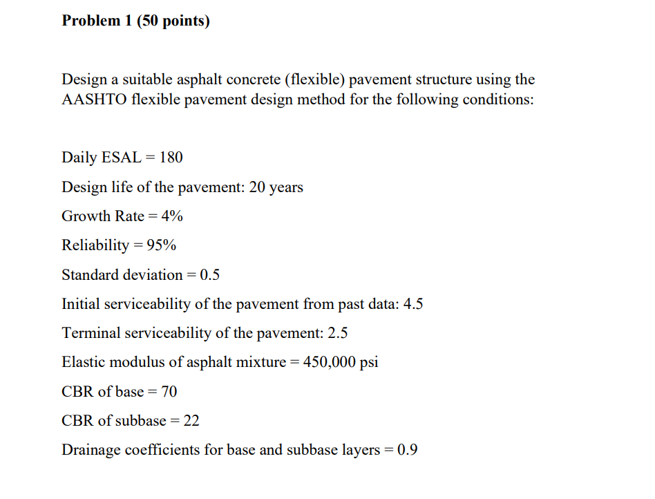 Solved Design a suitable asphalt concrete (flexible) | Chegg.com