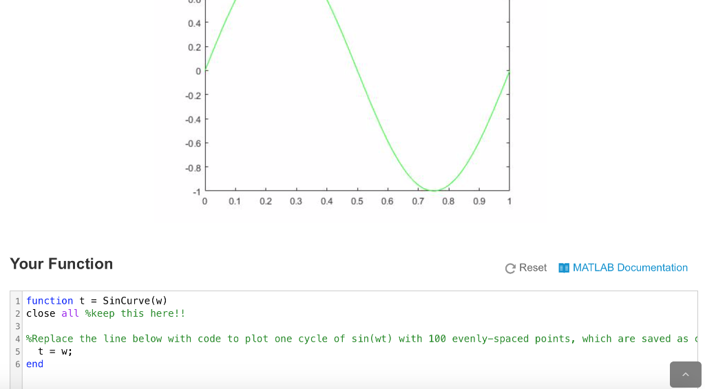 Solved Write a MATLAB program called SinCurve to plot one | Chegg.com