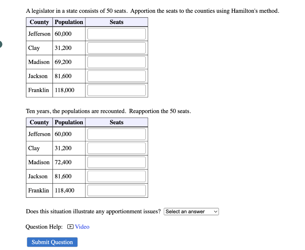 A legislator in a state consists of 50 seats. | Chegg.com