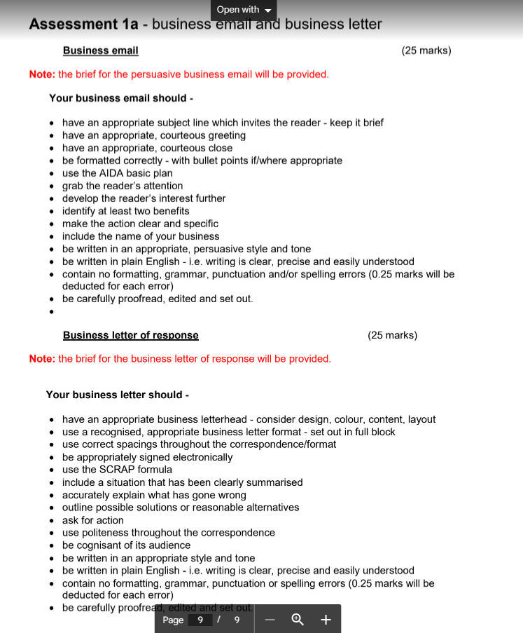 Persuasive Business Letter Format Solved Note: The Brief For The