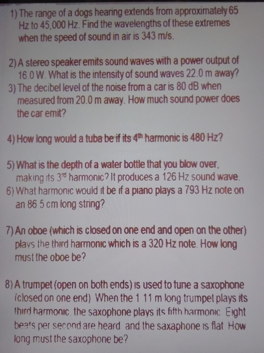 Solved 1) The range of a dogs hearing extends from | Chegg.com