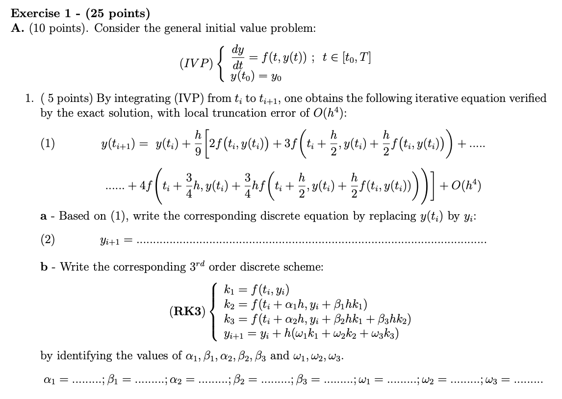 Solved Exercise 1 - (25 points) A. (10 points). Consider the | Chegg.com