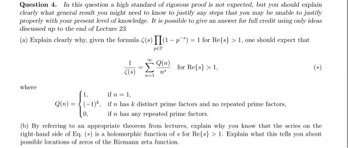 Solved In this question a high standard of rigorous proof is | Chegg.com