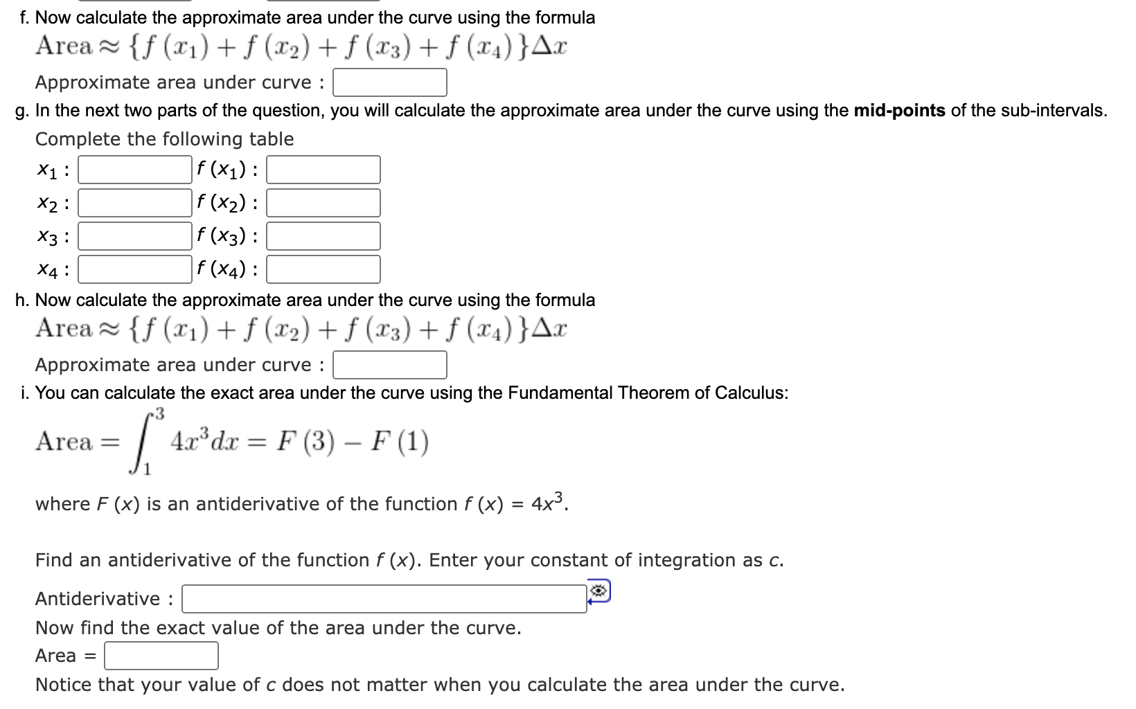 Solved In this question, you will estimate the area under | Chegg.com