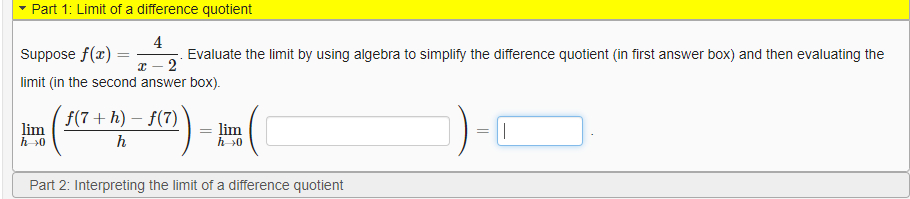 Solved Part 1 Limit Of A Difference Quotient Suppose F 1