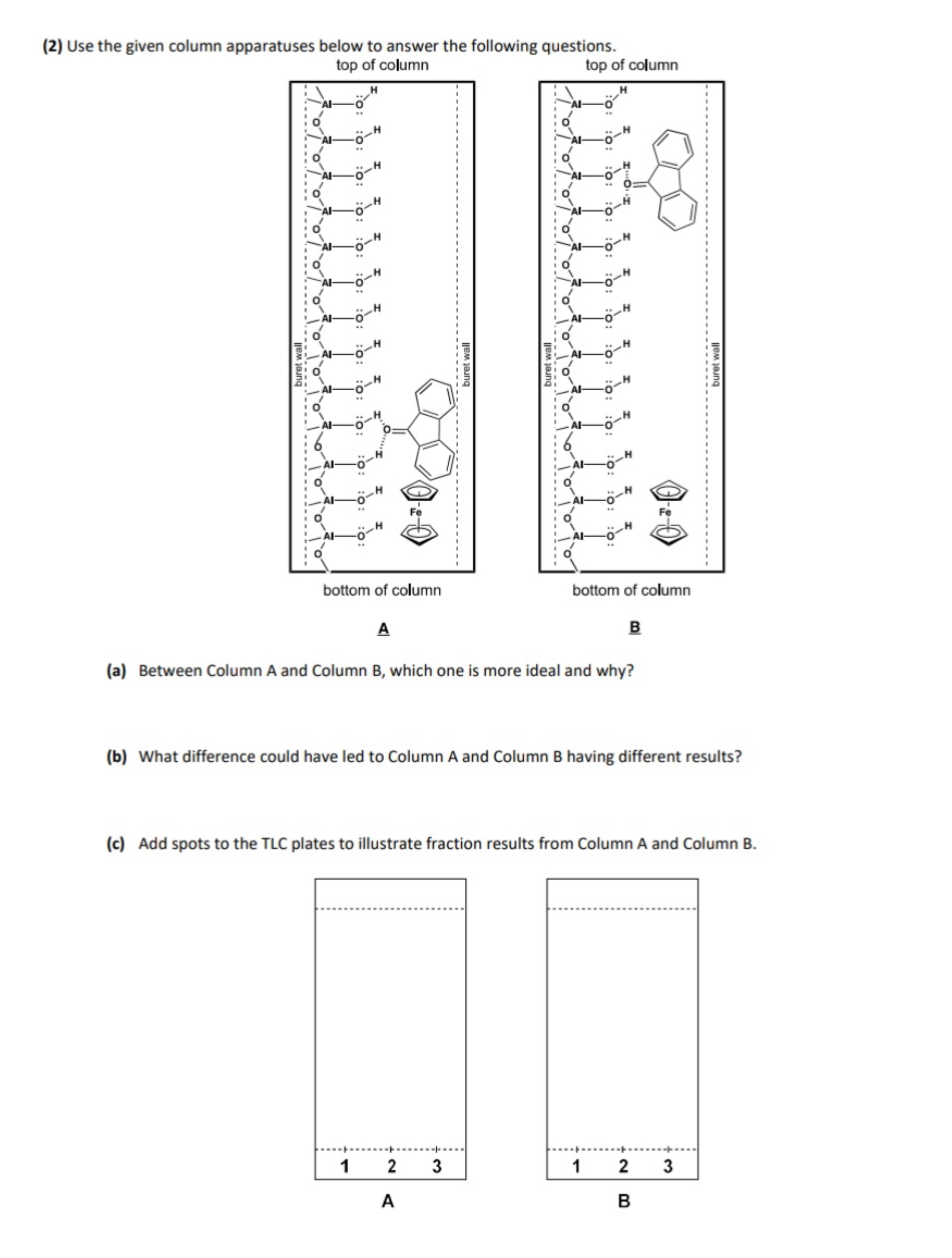 Solved (2) ﻿Use the given column apparatuses below to answer | Chegg.com