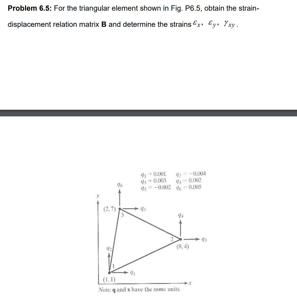 Solved Problem 6.5: For the triangular element shown in Fig. | Chegg.com