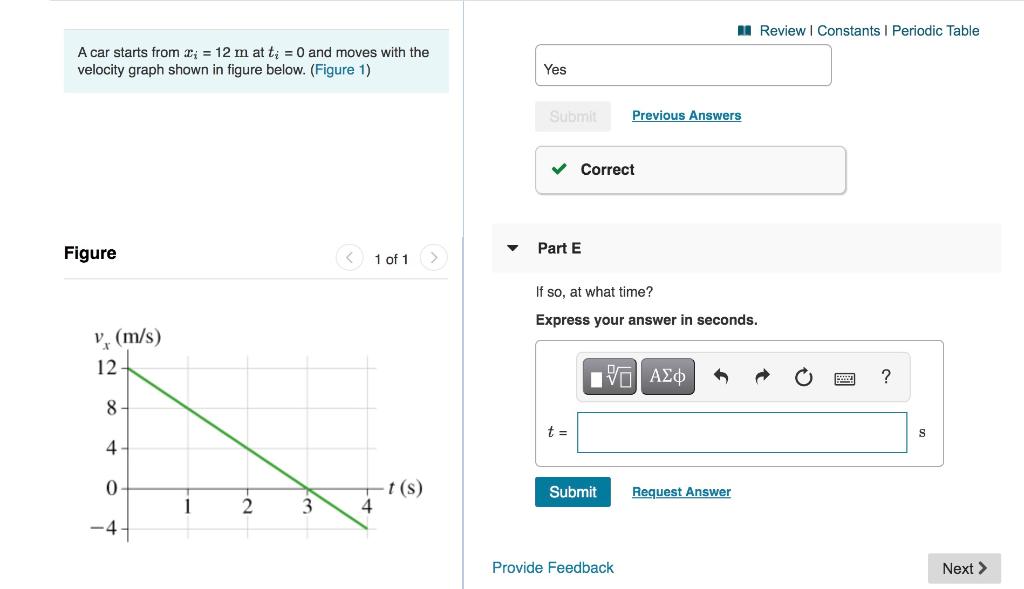 A Review | Constants Periodic Table A car starts from | Chegg.com
