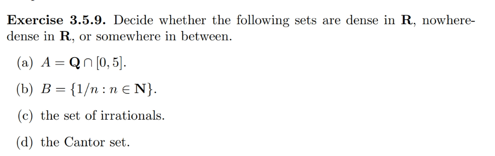 Solved Exercise 3.5.9. ﻿Decide whether the following sets | Chegg.com
