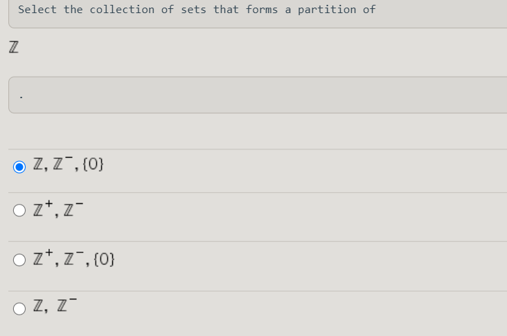 Solved Select the collection of sets that forms a partition | Chegg.com