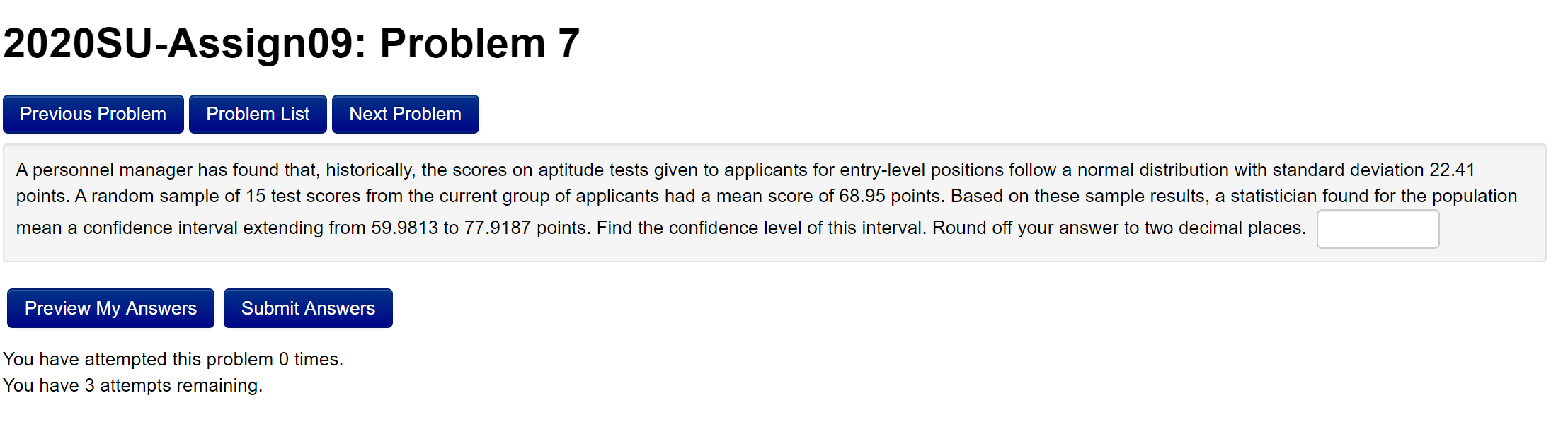 Solved 2020SU-Assign09: Problem 7 Previous Problem Problem | Chegg.com