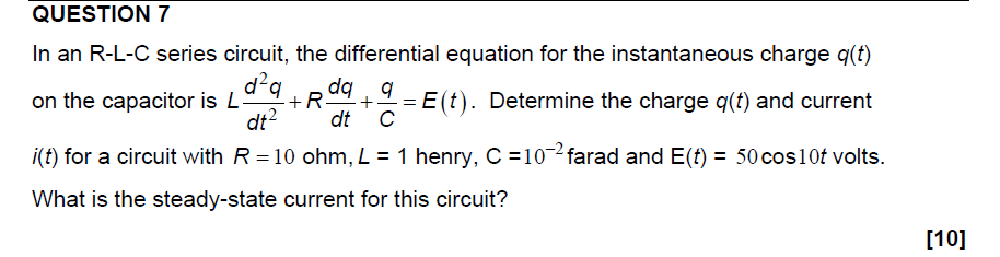 Solved QUESTION 7 In an R-L-C series circuit, the | Chegg.com