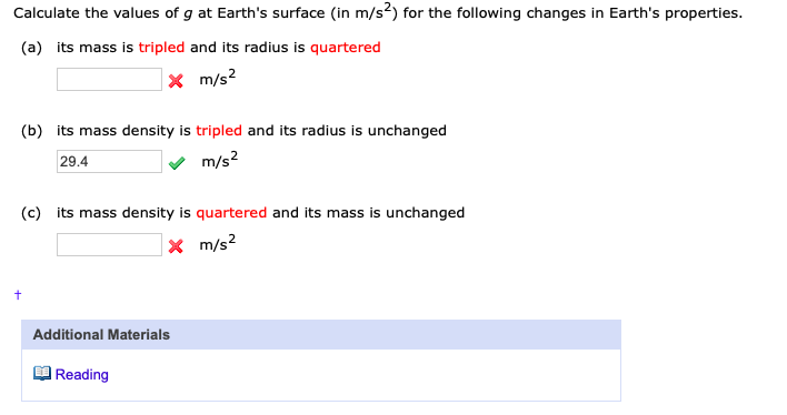 Solved Calculate the values of g at Earth's surface (in | Chegg.com