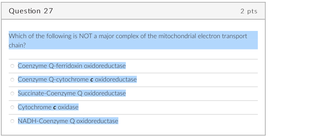 Solved Question 27 2 pts Which of the following is NOT a | Chegg.com