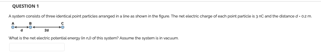 Solved QUESTION 1 A system consists of three identical point | Chegg.com