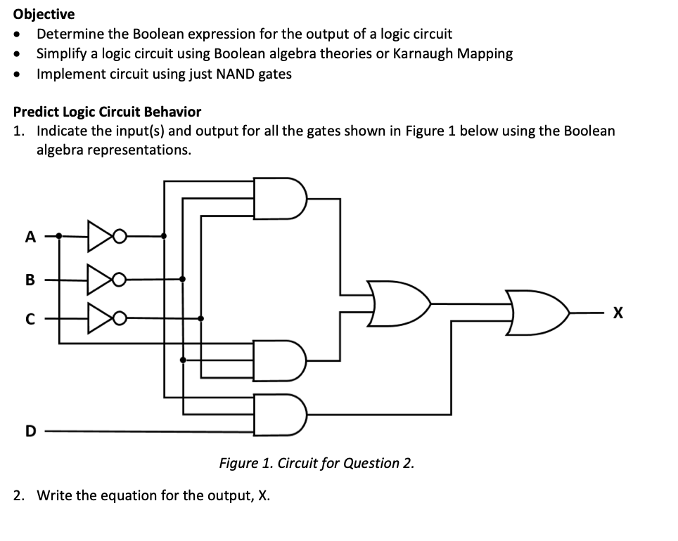 Solved Objective Determine the Boolean expression for the | Chegg.com