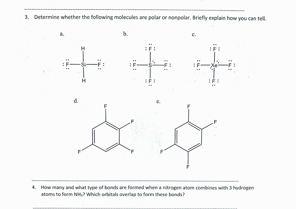 Solved Determine whether the following molecules are polar | Chegg.com