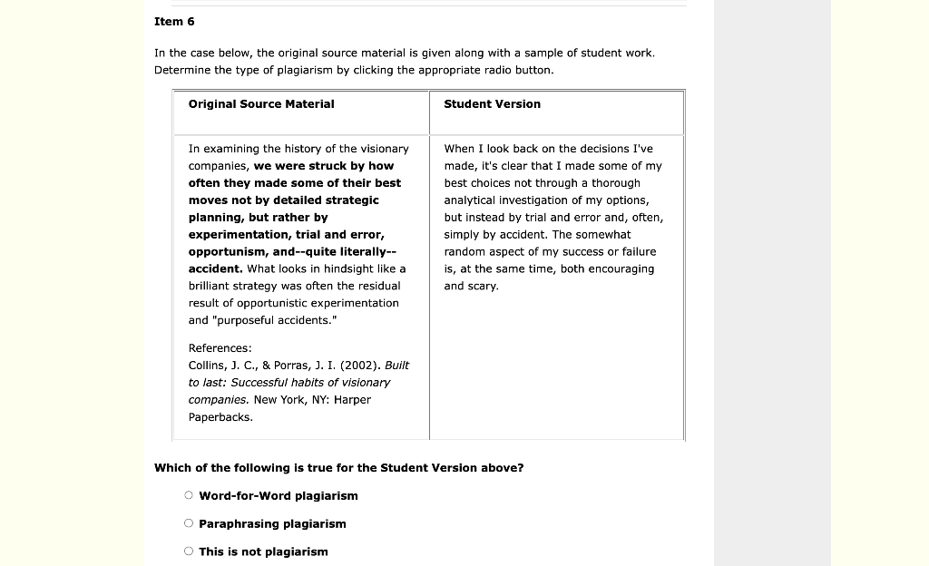 Solved Word-for-Word plagiarism Paraphrasing plagiarism This | Chegg.com