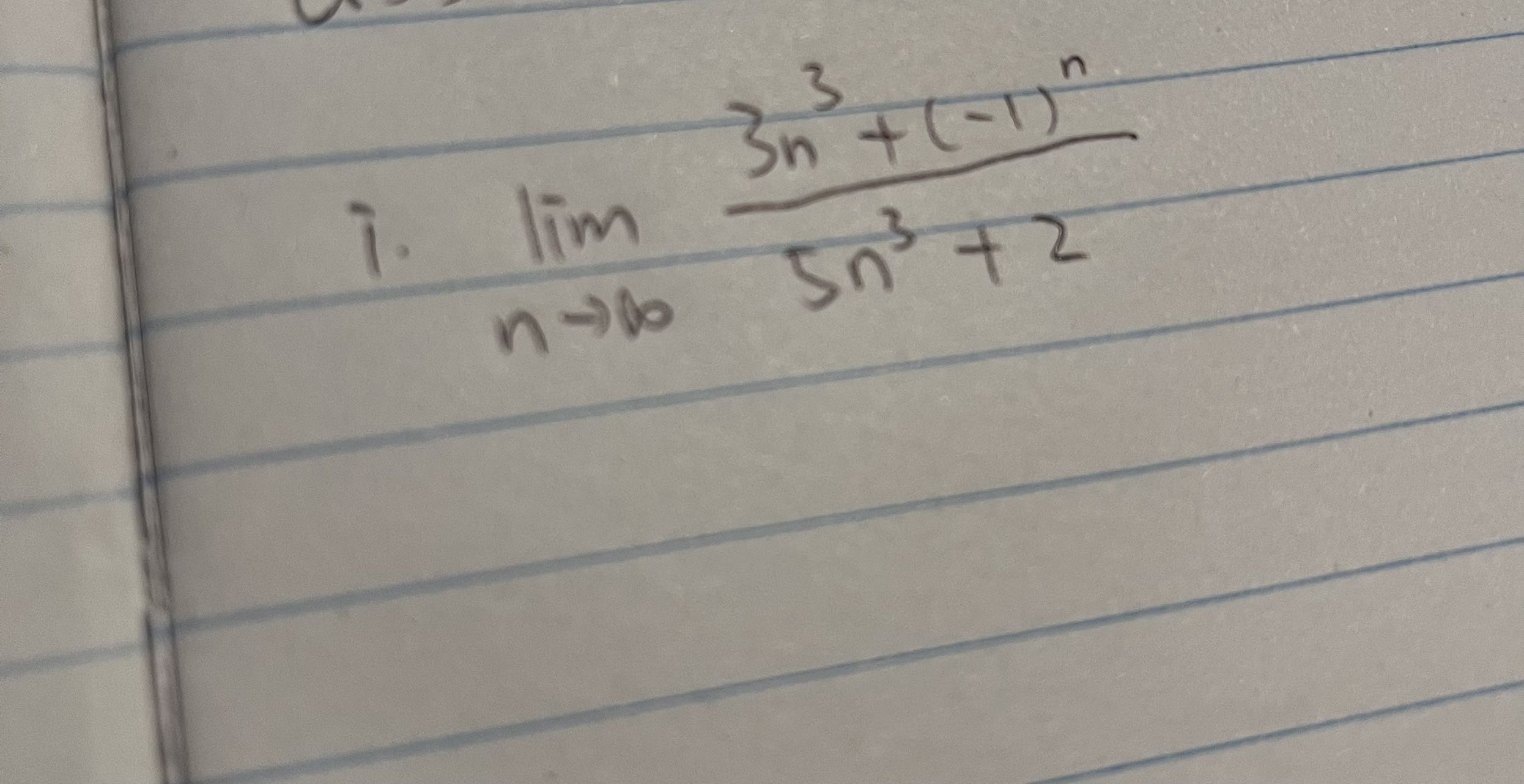 Solved limn→∞5n3+2333+(−1)n | Chegg.com