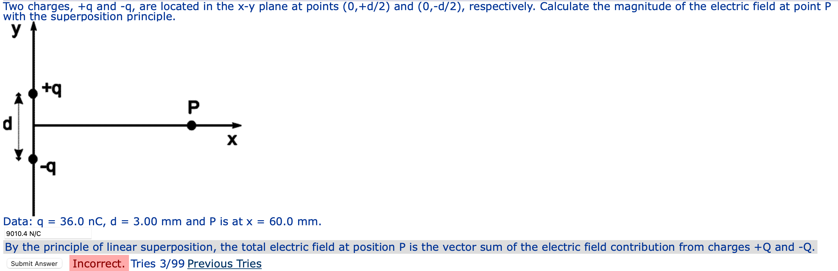 Solved Two charges, +q and −q, are located in the x−y plane | Chegg.com