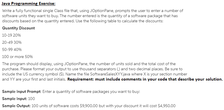Solved Java Programming Exercise: Write a fully functional | Chegg.com